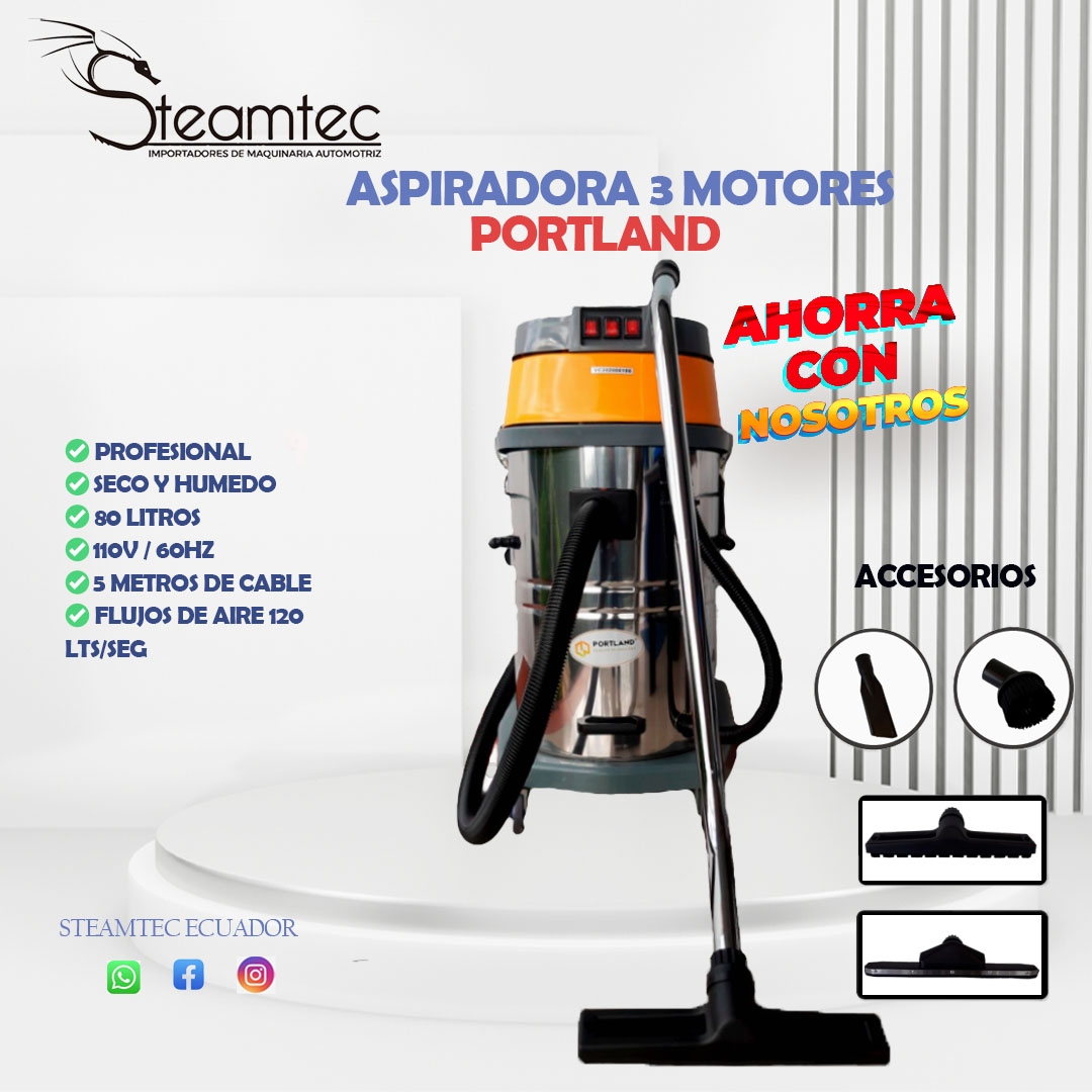 Aspiradora 3 Motores Portland - Steamtec Ecuador