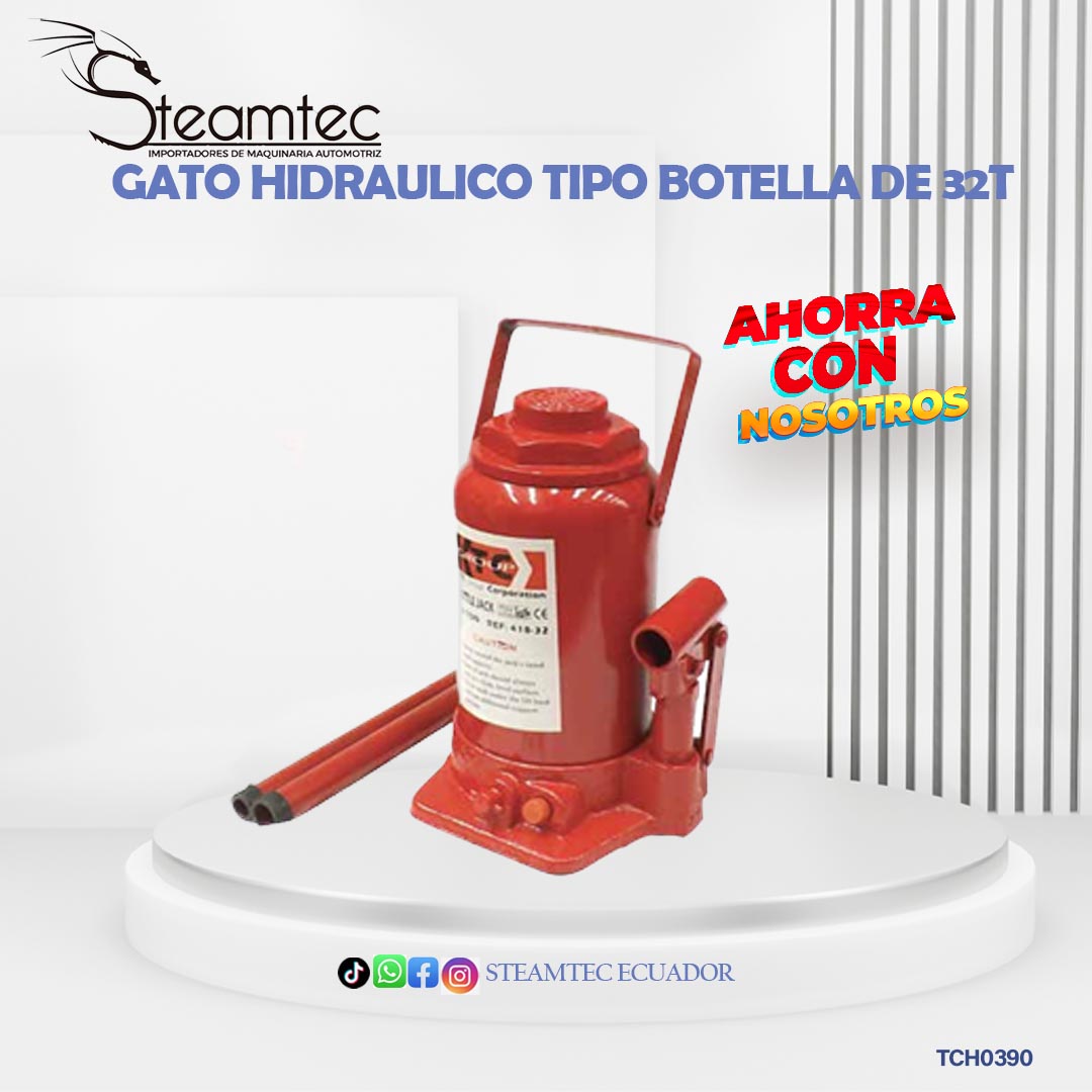 Gato Hidráulico Tipo Botella de 32 Toneladas - Steamtec Ecuador